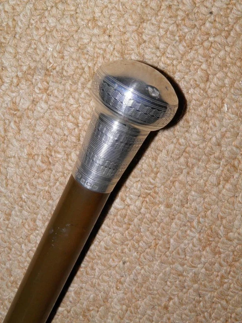 ANTIQUE COMPLETE BAKELITE Walking Stick - Hallmarked 1921 Machine ...