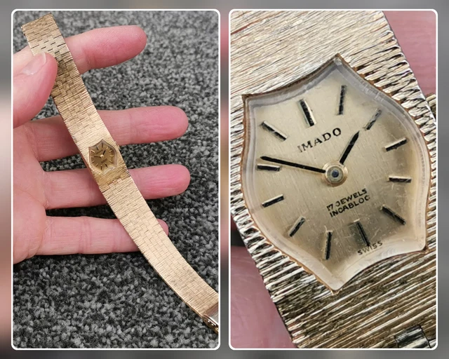1970S IMADO SWISS Made Watch, 17 Jewels, Textured Gold-Plated Stainless ...