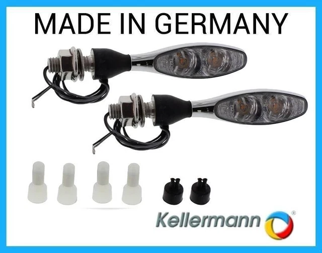 PAIRE KELLERMANN LED Chrome Clignotant Micro 1000 Extreme 160.100 Verre Clair EUR 176,90 ...