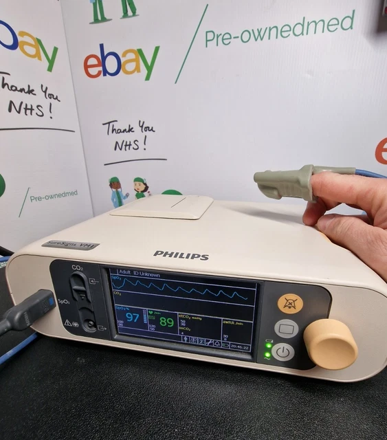 PHILIPS SURESIGNS VM1 monitor paziente sensore SpO2, CO2, registratore ...