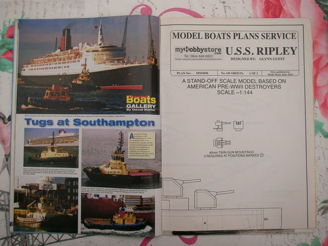 MODEL BOAT PLANS of the USS Ripley a freelance WW2 destroyer & original ...