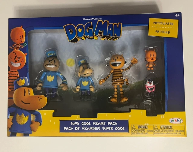 NUOVO! DOG MAN Movie 2025 Action Figure Supa Cool Pack Dogman Petey Lil ...