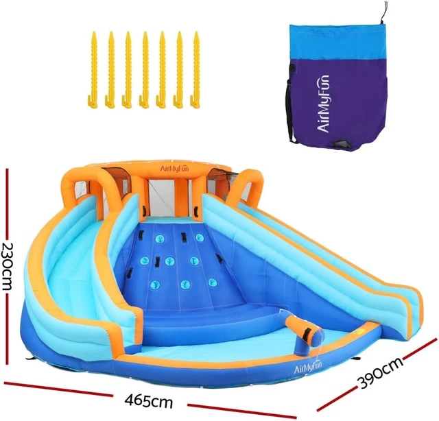 KIDS INFLATABLE POOL Water Double Slide Park Jumping Castle 465X390CM ...