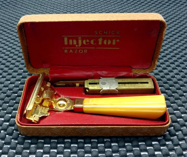VINTAGE SCHICK INJECTOR TYPE E Single Edge Safety Razor Set Stunning ...