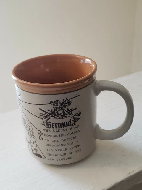 BERMUDA ISLAND THE oldest self Brown Map Tea Cup Coffee Mug £8.68 ...
