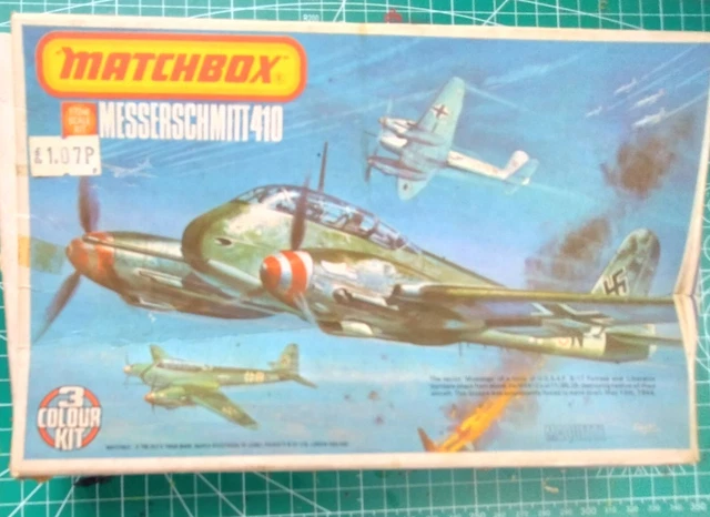 MATCHBOX MESSERSCHMITT 410 1/76 scale model WW2 Damaged box Kit OK see ...