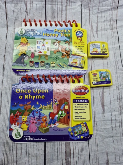 2X MY FIRST Leap Pad Books and Cartridges Poohs Honey Tree & Once Upon ...