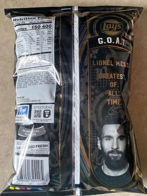 LAYS BBQ CHIPS Lionel Messi G.O.A.T. Limited Edition Bag Exclusive Rare ...