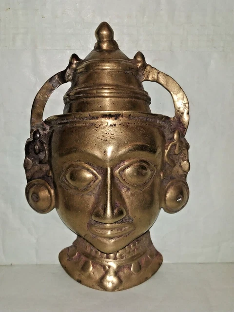 TRADITIONAL INDIAN RITUAL Bronze Mask of Goddess Parvati Collectible ...
