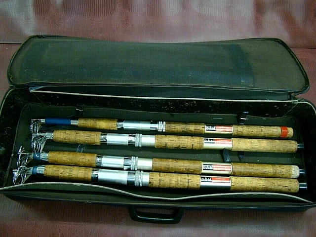 DAM AIRWAY RUTEN Set mit original Koffer Vintage Fishing Gear D.A.M 4 ...