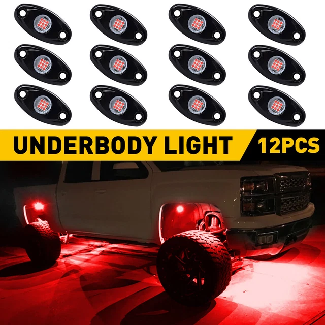 RED 12 PODS LED Rock Lights Underglow LED Kit For Ford F-150 F-250 F ...
