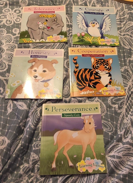 LEARNING VIRTUES BOOKS x5 Cooperation, Courage, Perseverance, Honesty ...