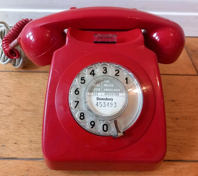 GPO TELEPHONE....VINTAGE TELEPHONE .. all red.. 1980s .. Working £36.04 ...