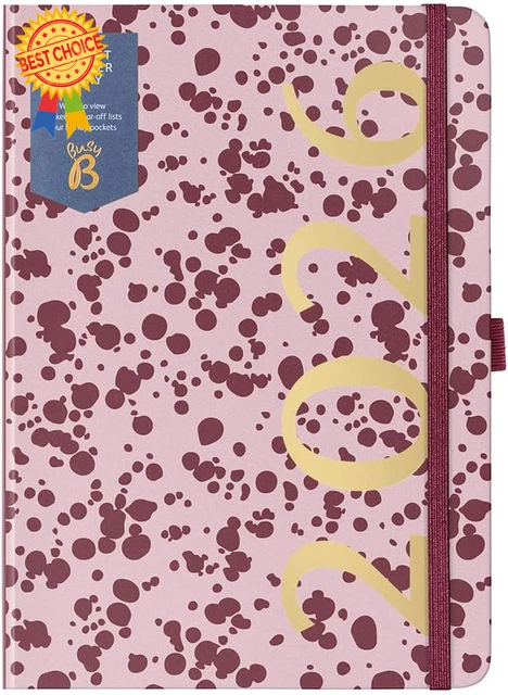 2026 A5 WEEKLY Planner Diary Burgundy Cover Organizer Pockets Stickers ...