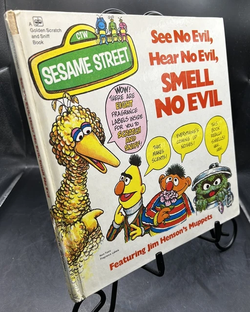 SEE NO EVIL...SMELL No Evil ~ Golden Book ~ Sesame Street ~ Hardcover ...