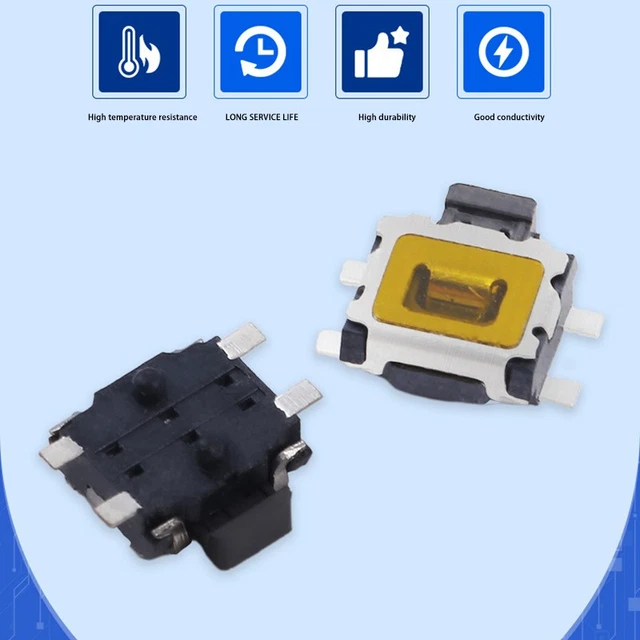 10PCS MICRO SWITCH SMD 4Pin Side By Light Touch Button Switch Key For ...