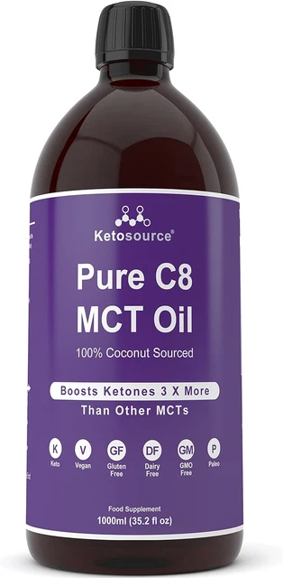 PURE C8 MCT Oil | Boosts Ketones 4X Versus Other MCTs | Supports Keto & Fasting £47.19 - PicClick UK