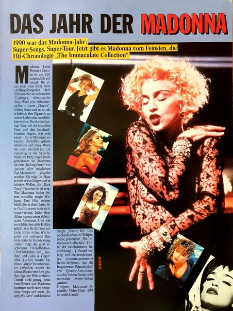 MADONNA- POSTER UND Bericht "Das Jahr der Madonna" 1990, Immaculate ...