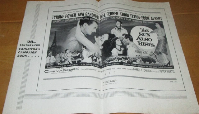 TYRONE POWER AVA Gardner Errol Flynn The Sun Also Rises Original ...