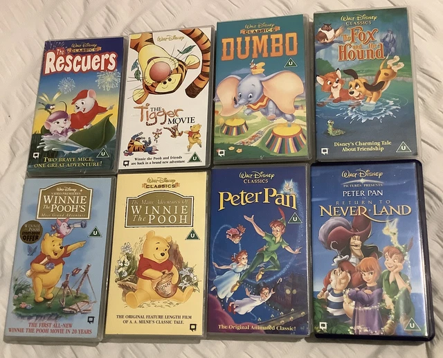 8 DISNEY VHS Films Dumbo Winnie Pooh Tigger Peter Pan Fox & The Hound ...