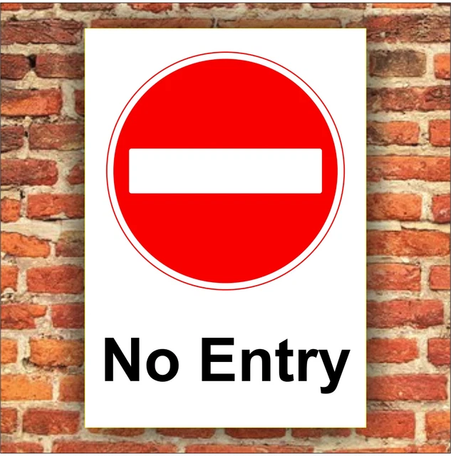NO ENTRY SIGN - SITE SAFETY, Plastic Board or Sticker All Sizes £4.99 ...