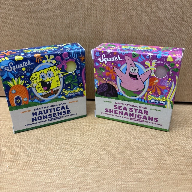 DR SQUATCH LIMITED Edition SPONGEBOB SQUAREPANTS & PATRICK Natural Soap ...