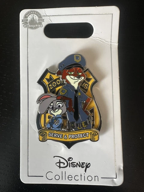 DISNEY ZOOTOPIA POLICE Badge Pin Judy Hopps Nick Wilde Serve and ...