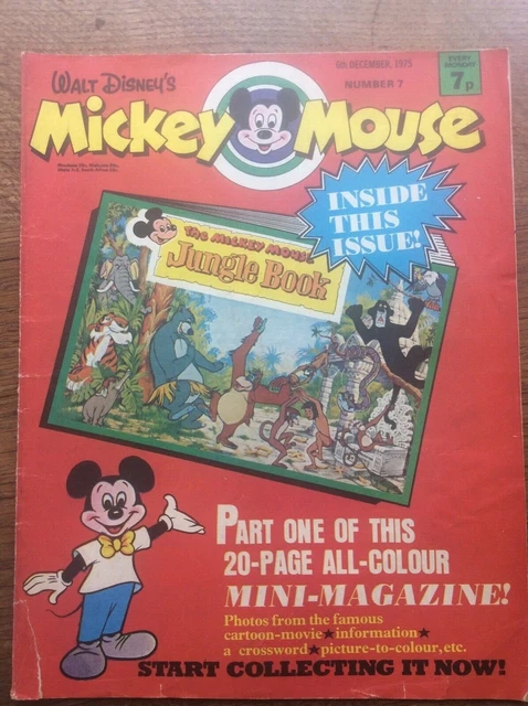 RARE VINTAGE NO 7 Walt Disneys Mickey Mouse 6 Dec 1975 Comic Disneyana ...