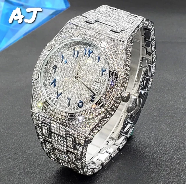 OROLOGIO FULL DIAMOND Iced Out con Quadrante Arabo (supera tutti i ...