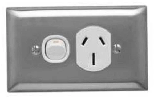 CLIPSAL A-STYLE SINGLE SWITCHED SOCKET 15A 3-Pin Large Earth ...