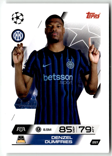 TOPPS MATCH ATTAX Ligue Des Champions 2025-26 N° 257 Denzel Dumfries ...