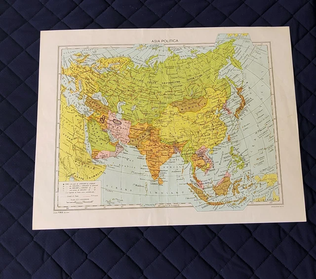 CARTINA GEOGRAFICA, ASIA Politica e Fisica scala 1:4 000 000 Fronte ...