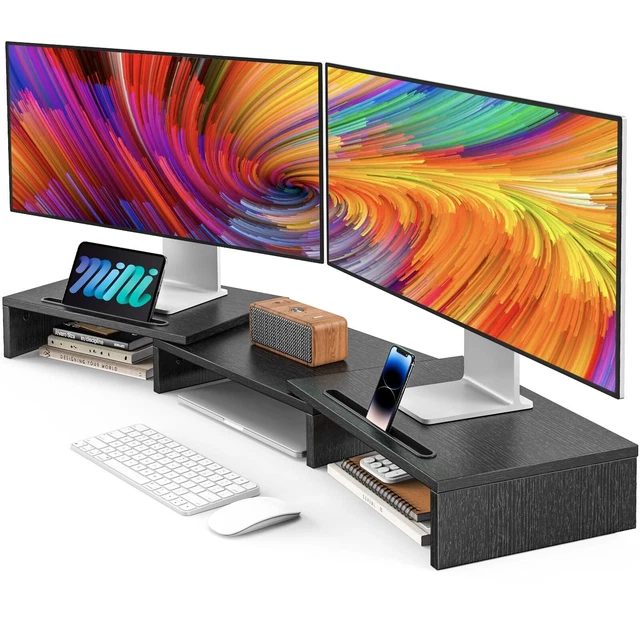 DUAL MONITOR STAND Riser for 2 Monitors, Monitor Stand for Desk ...