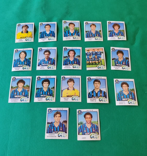 17 FIGURINE CALCIATORI Panini 1982/83 Con Velina Inter Zenga Juary ...