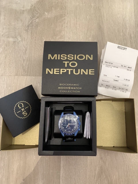SWATCH X OMEGA Moonswatch Mission To Neptune Gold Moonshine Blue - BNIB ...