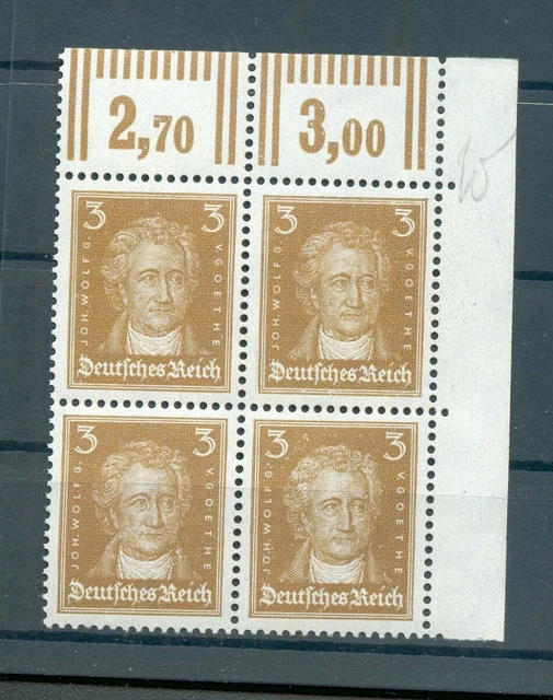 DR-WEIMAR 386 WOR Bord D'Angle Bloc de Quatre MNH Neuf (F2950 EUR 24,04 ...