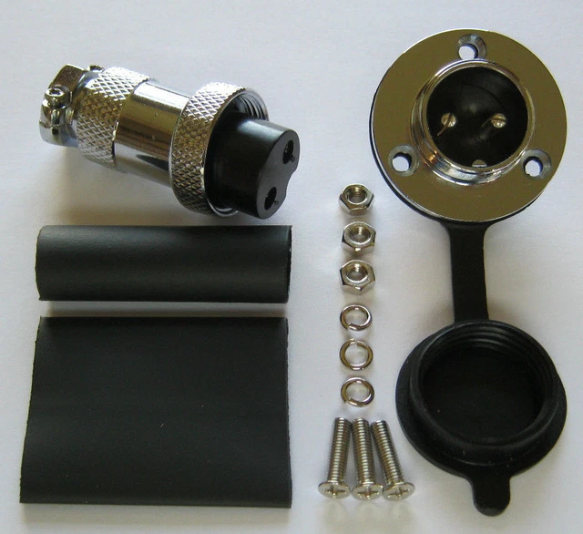 AVIATION CONNECTOR BULKHEAD 3 Hole WD19 GX20 Circular Plug & Socket 2 ...