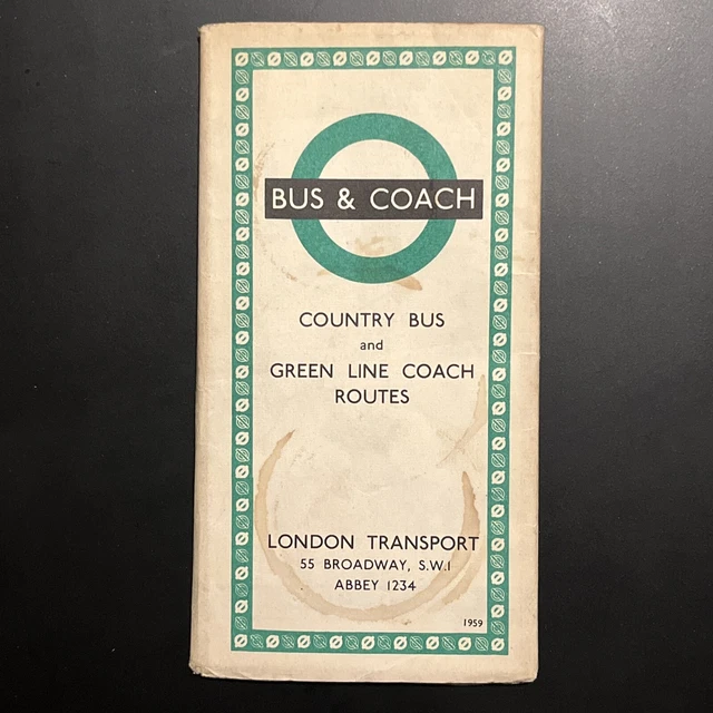 BUS MAP COUNTRY Bus and Green Line Coach Routes London Transport 1959 £ ...