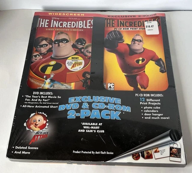 THE INCREDIBLES 2-DISC DVD & CD Rom Collector's Edition Disney PIXAR ...