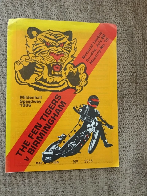 MILDENHALL V BIRMINGHAM 20th July 1986 National League Speedway ...