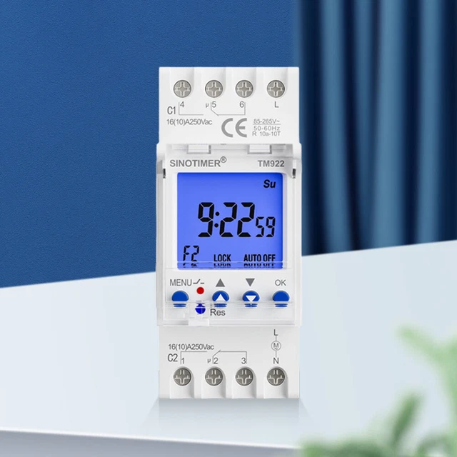 2 CHANNELS TIME Switch Din Rail Timer Relay with Two Relay Independent ...