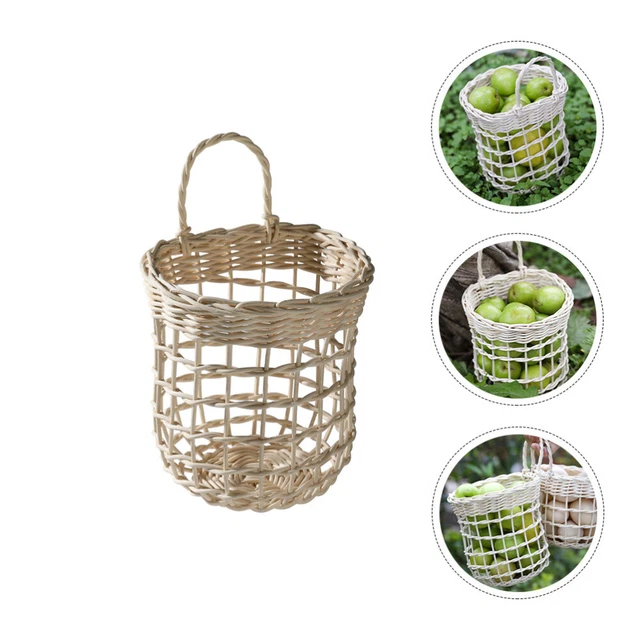 CESTINO PORTAOGGETTI DECORATIVO Cesto Di Vimini Sospeso Appeso EUR 15 ...