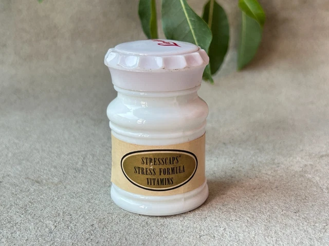 VINTAGE ANTIQUE LED Milky Empty Glass Pharmacy Bottle / Jar ...