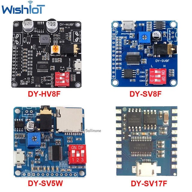 VOICE PLAYBACK MODULE MP3 Music Player Trigger Amplifier Board DY-HV8F ...