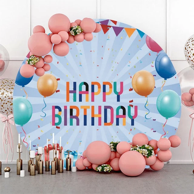 BALLOON FLAG BLUE Birthday Party Backdrop Round $35.95 - PicClick AU