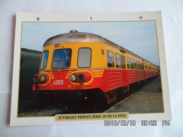 CARTE FICHE TRAIN Autorails Triples Serie 40 De La Sncb EUR 2,50 - PicClick IT