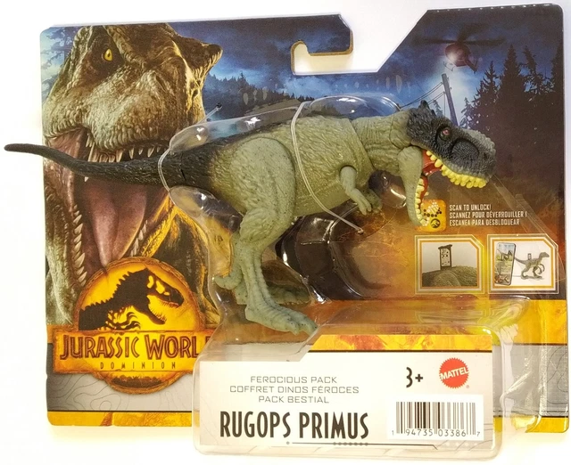 JURASSIC WORLD DOMINION Ferocious Pack Rugops Primus Figure Dinosauro ...