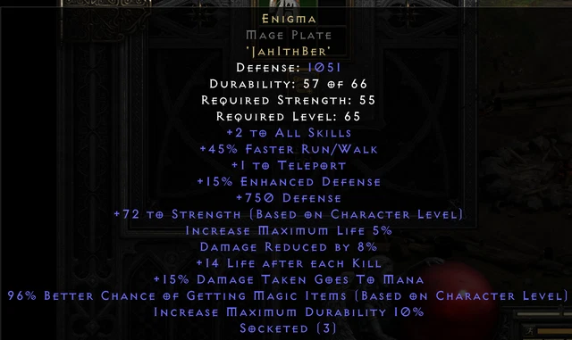 ENIGMA RUNEWORD - Diablo 2 Resurrected 👍Ladder/Non-Ladder👍 SC PC/PS/NS ...