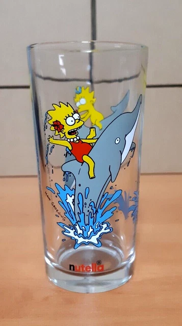 NUTELLA THE SIMPSONS LISA & MAGGIE SIMPSON Vintage DRINKING GLASS. $9. ...