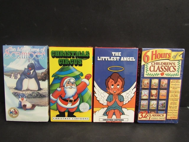 VINTAGE RARE LOT (4) Vhs Ugly Duckling, Littlest Angel, Scamper & More ...